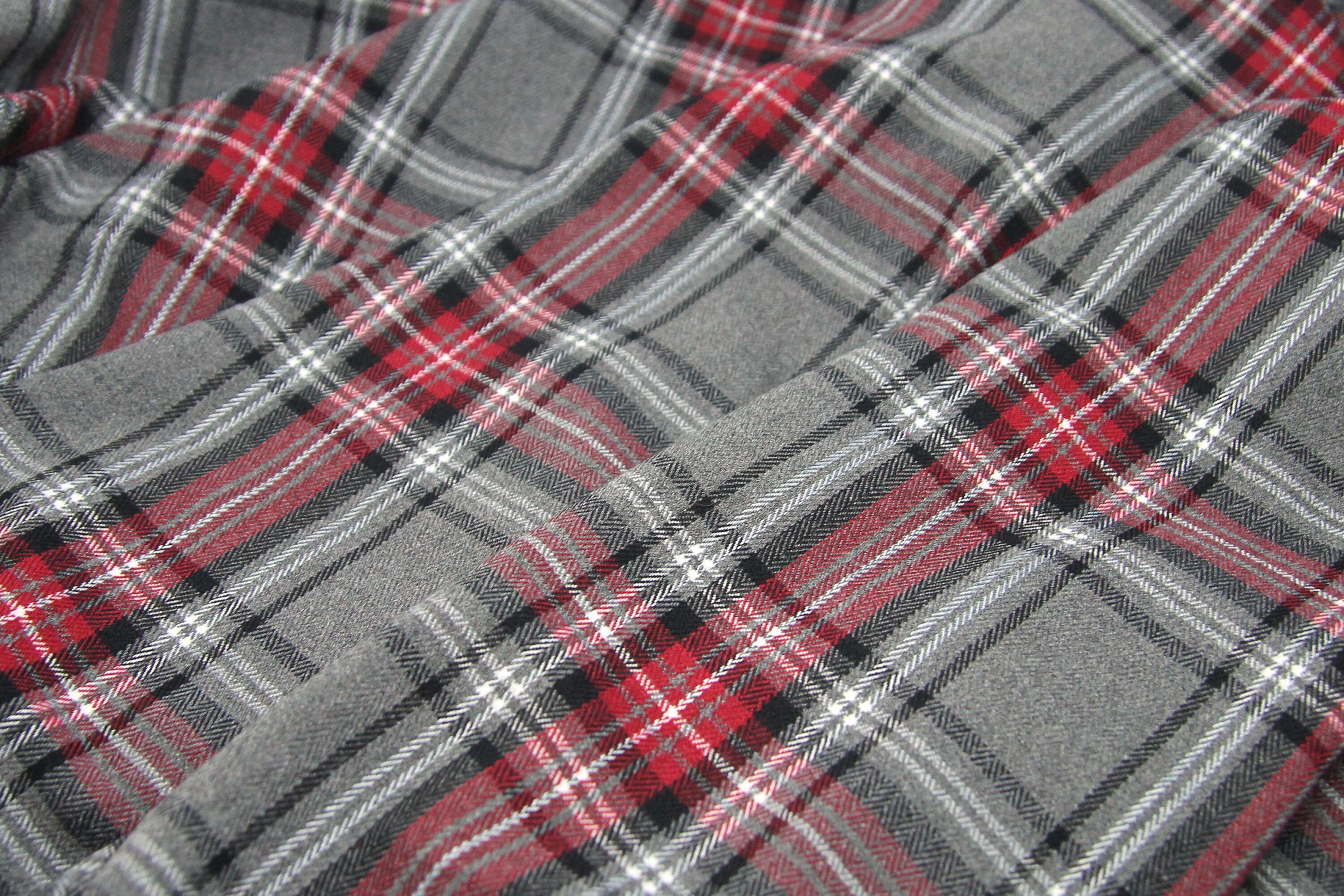 Gray plaid fabric by yard Gray plaid fabric by meter Grey | Etsy