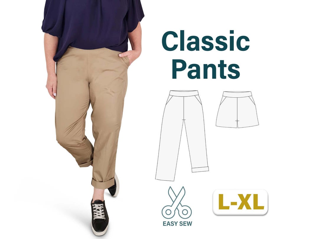 Easy Pants Sewing Pattern: Wide, Straight, or Tapered Leg (digital ...