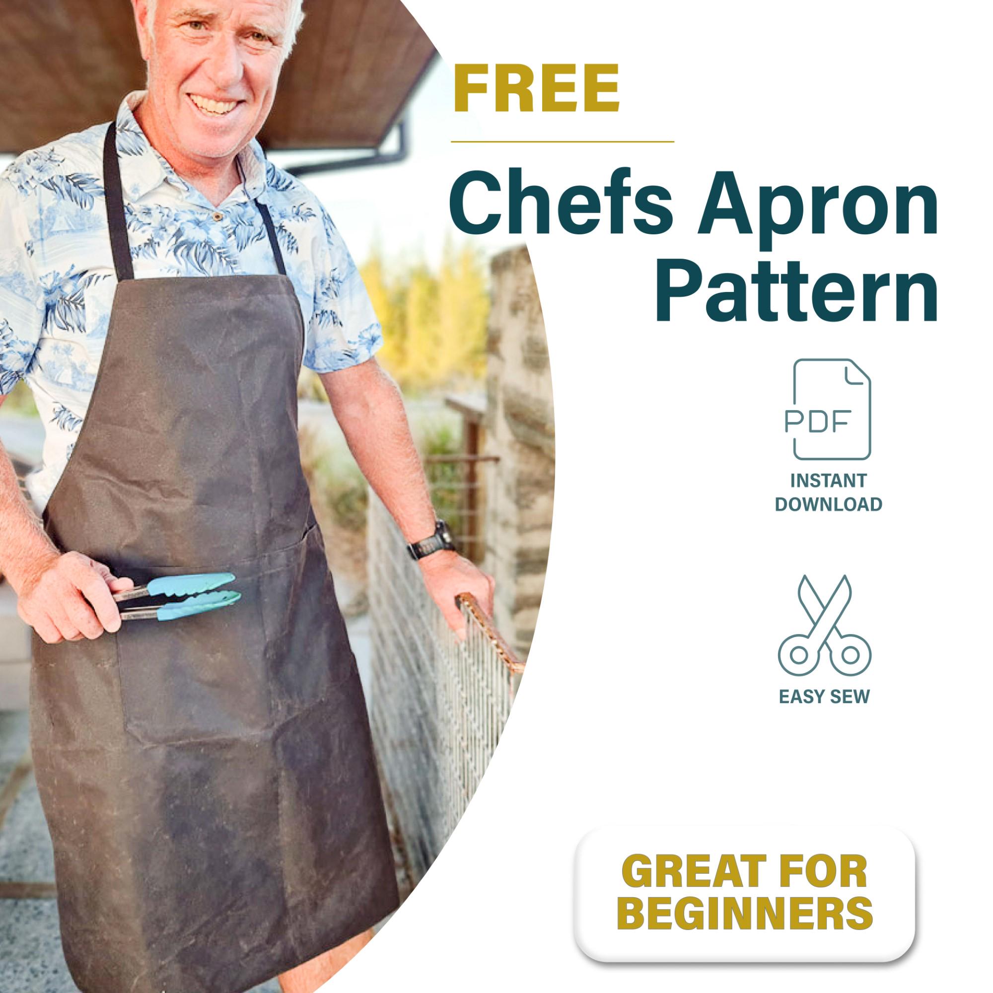 Chef Apron Sewing Pattern: Beginner Project (PDF Download A4/US Letter ...