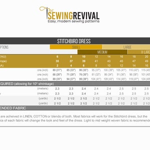 Stitchbird Dress sizes 12,14,16, PDF Sewing Pattern, DIGITAL DOWNLOAD ...