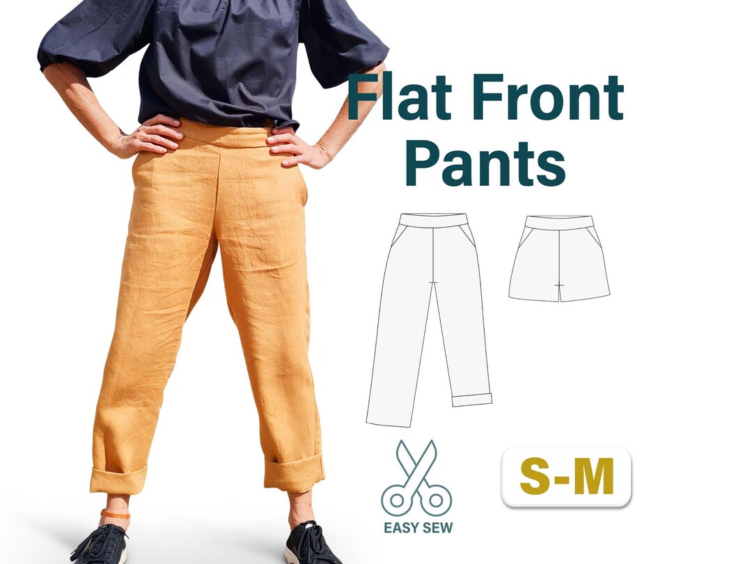 Linen Pants Sewing Pattern – Flat Front, Straight & Tapered Leg ...