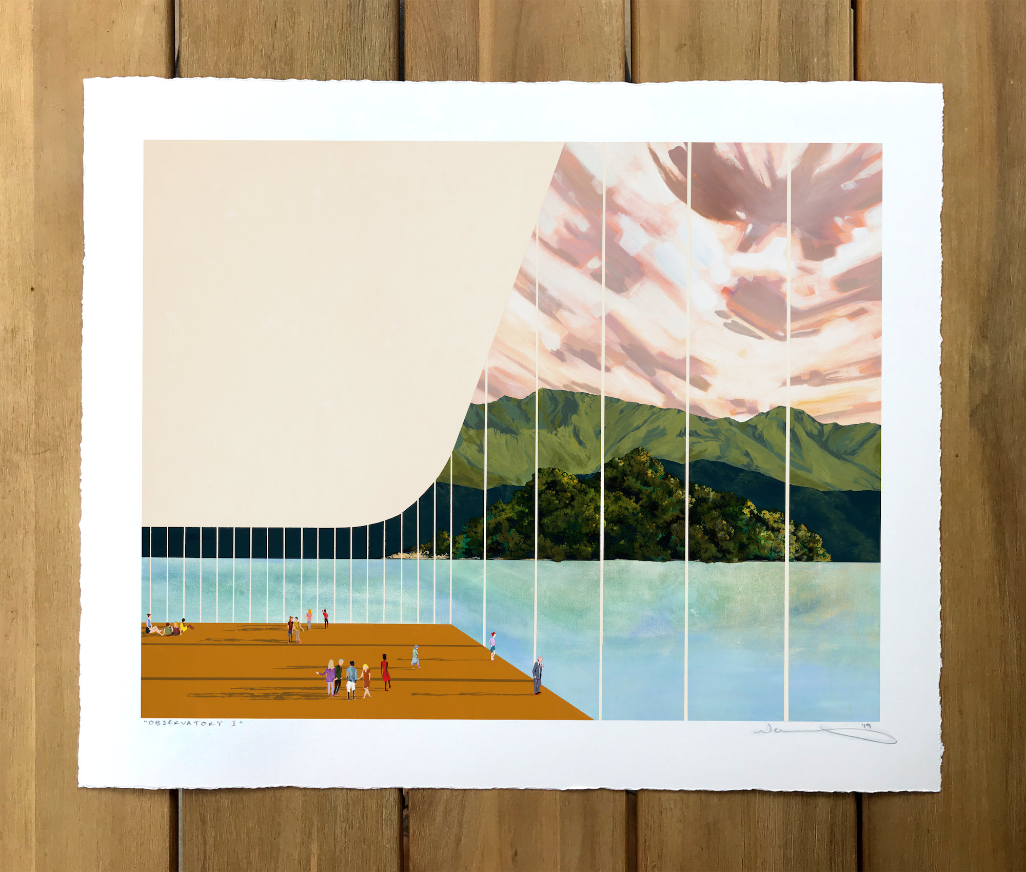 Observatory I Archival Print of Painting of Observatory Deck | Etsy