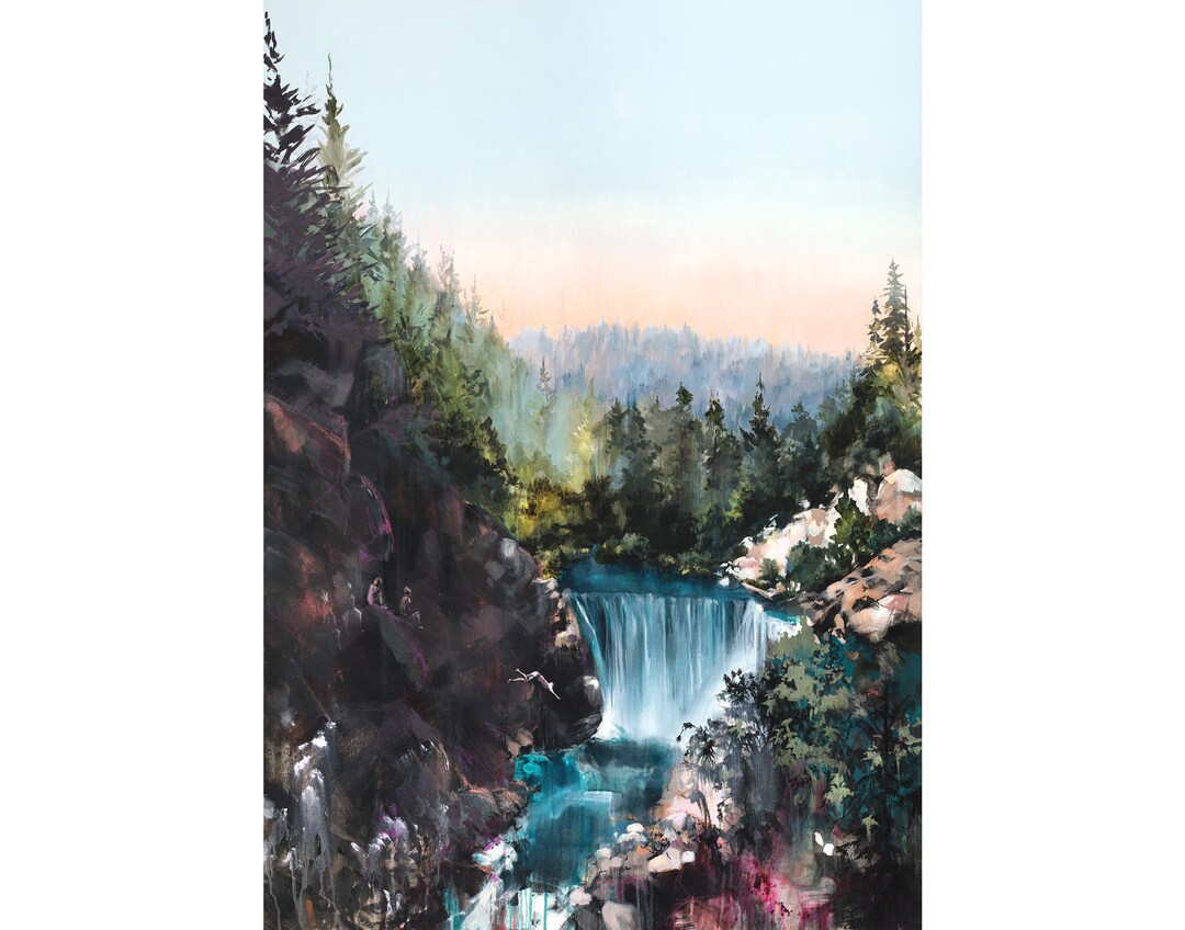 Rite of Passage - Archival Print of Painting of Cliff Divers in ...