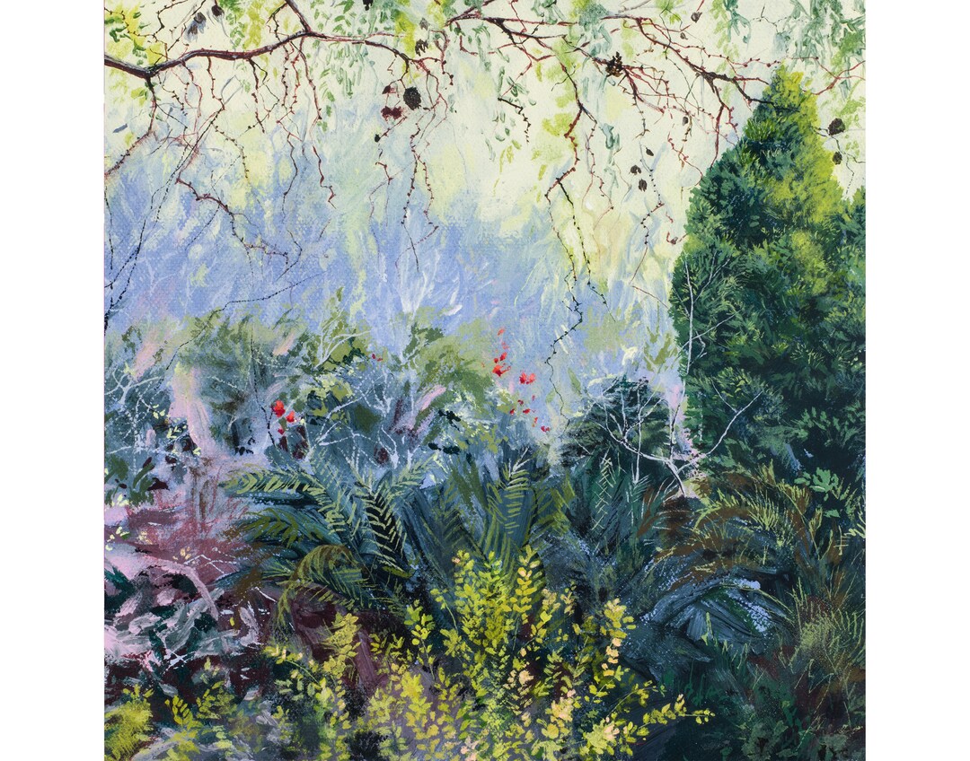 Pale and Prickled - Archival Print of Painting of Garden in PNW | 10" X ...