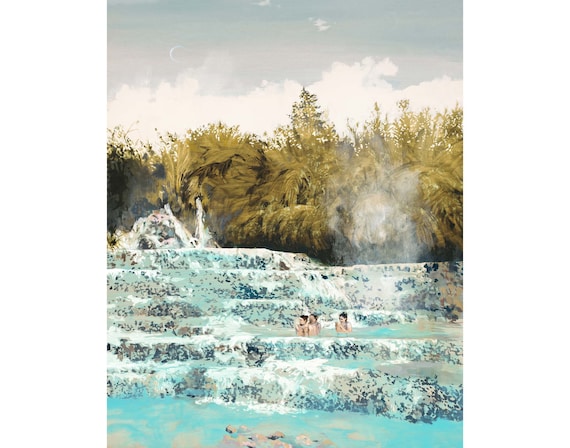 Saturnia Archival Print of Painting of Saturnia Hot Springs - Etsy