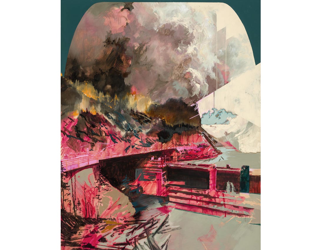 Sliding Away All Night - Archival Print of Painting of Grizzly Creek ...