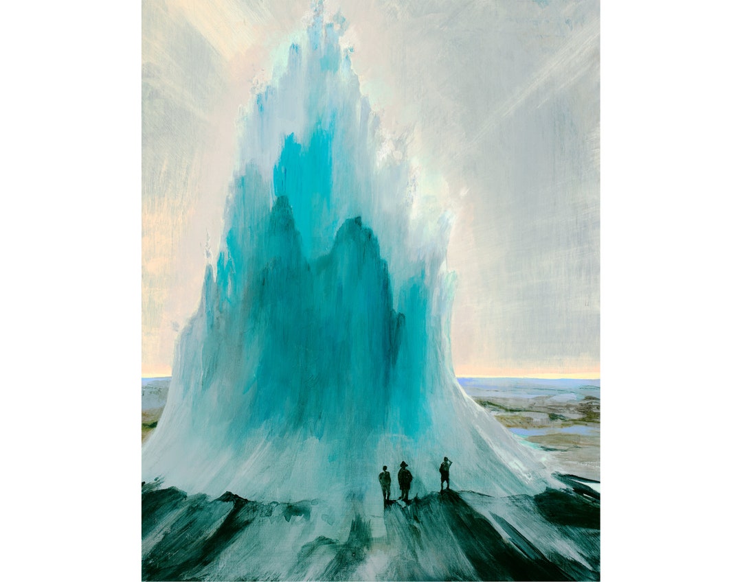 Ice Geyser - Archival Print of Painting of a Frozen Geyser - Etsy