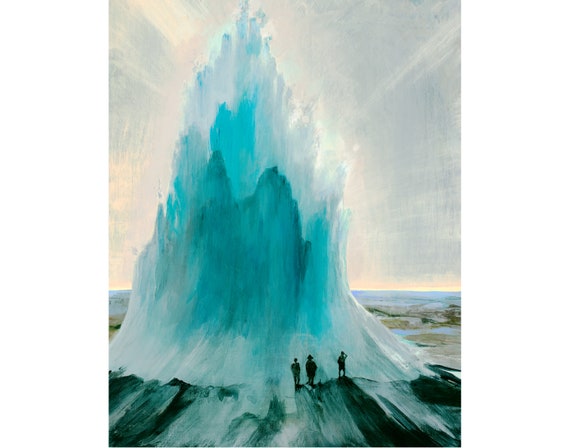 Ice Geyser Archival Print of Painting of a Frozen Geyser - Etsy