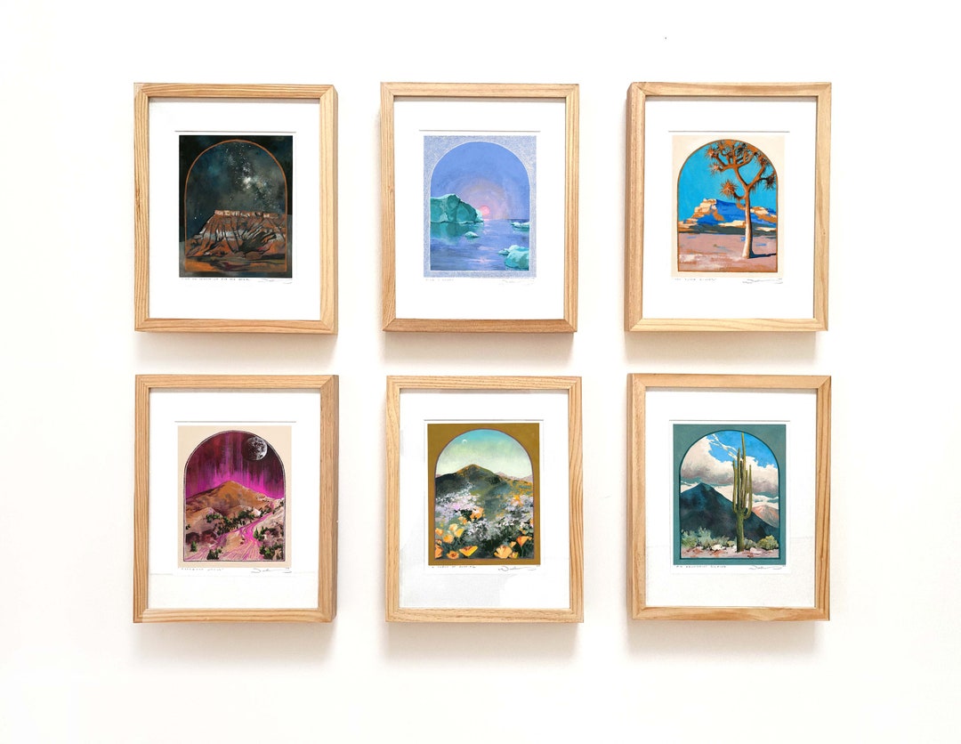 Set of 6 - Arched Landscape Print Series **frames NOT Included ** | 8 ...