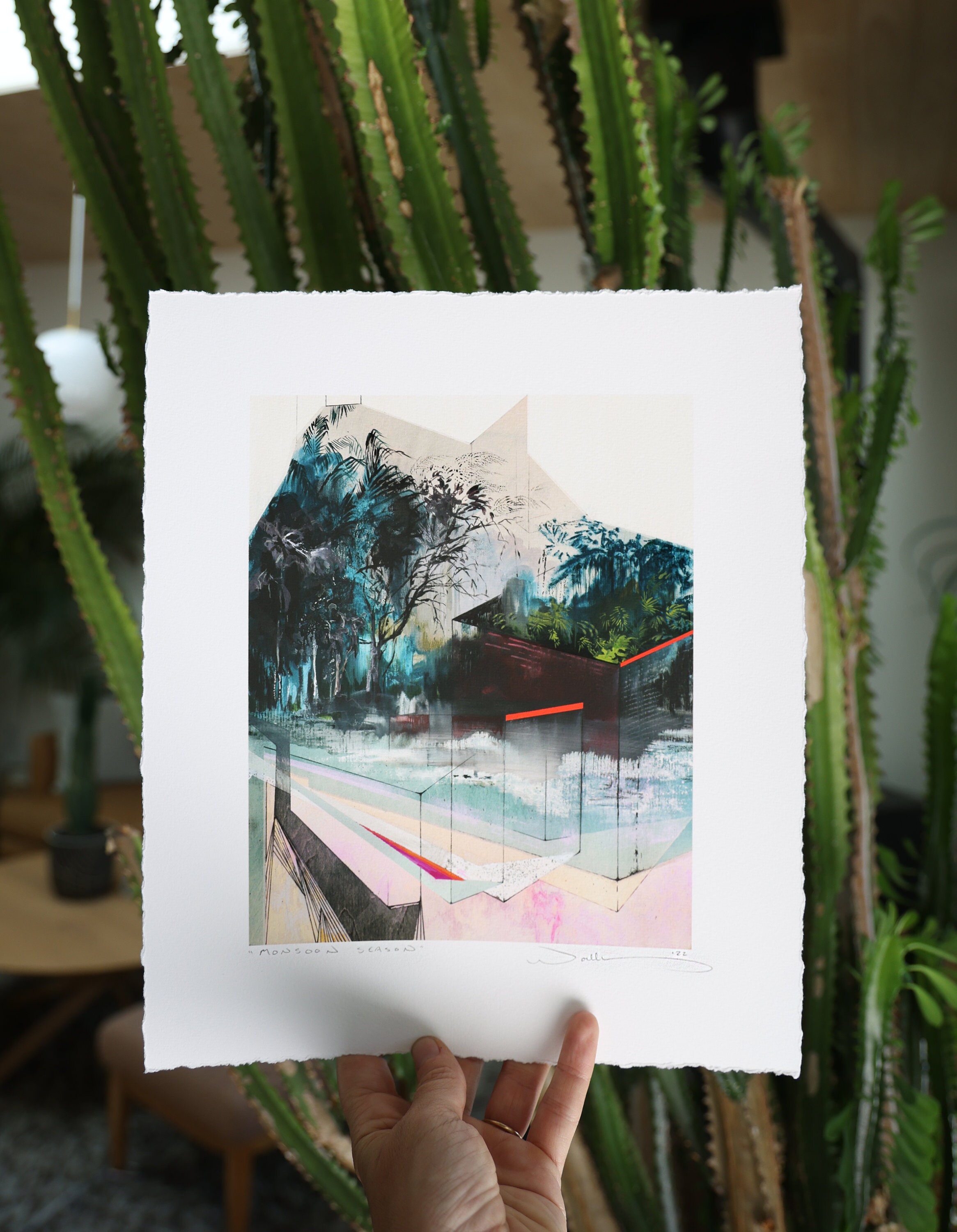 Monsoon Season - Archival Print of Painting of an Abstract Landscape in ...