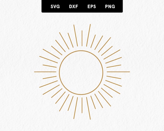 Boho Sun Svg Sunshine Vector Cut File Sunburst Clipart Boho Etsy Canada