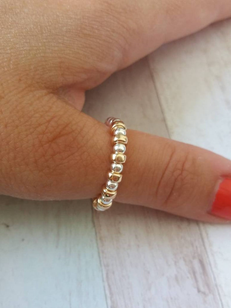Sterling Silver Bead Ring, Stretch Ring , Silver Stretch Ring, Silver ...