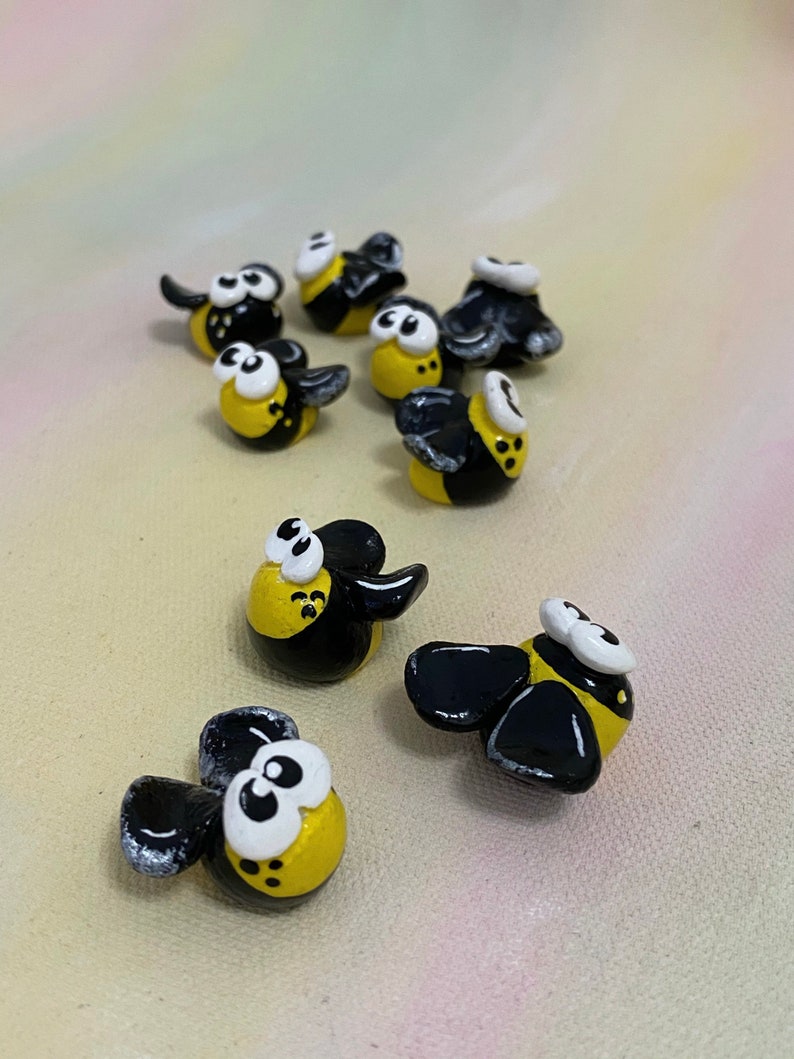 Bee Miniature, Honeybee Figurine Set of 6 or 9 - Etsy