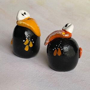 Handmade Salt Dough Bird Figurines: Whimsical Painted Parrot Set - Etsy