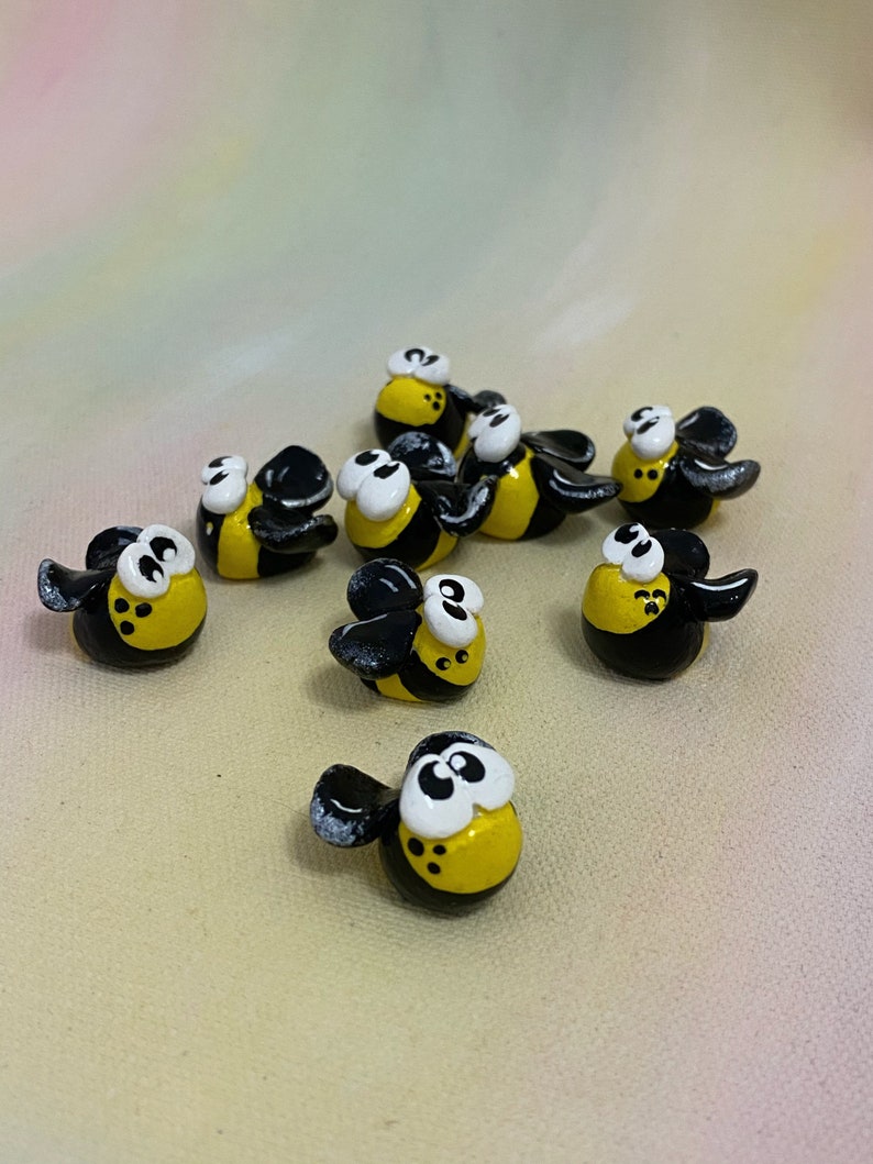 Bee Miniature, Honeybee Figurine Set of 6 or 9 - Etsy