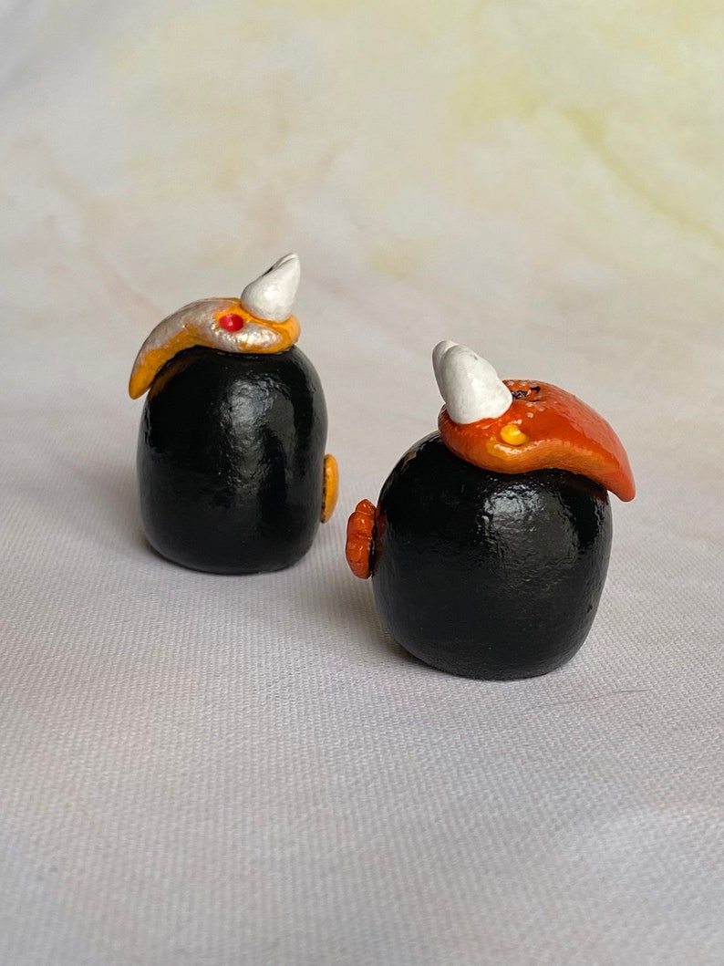 Handmade Salt Dough Bird Figurines: Whimsical Painted Parrot Set - Etsy