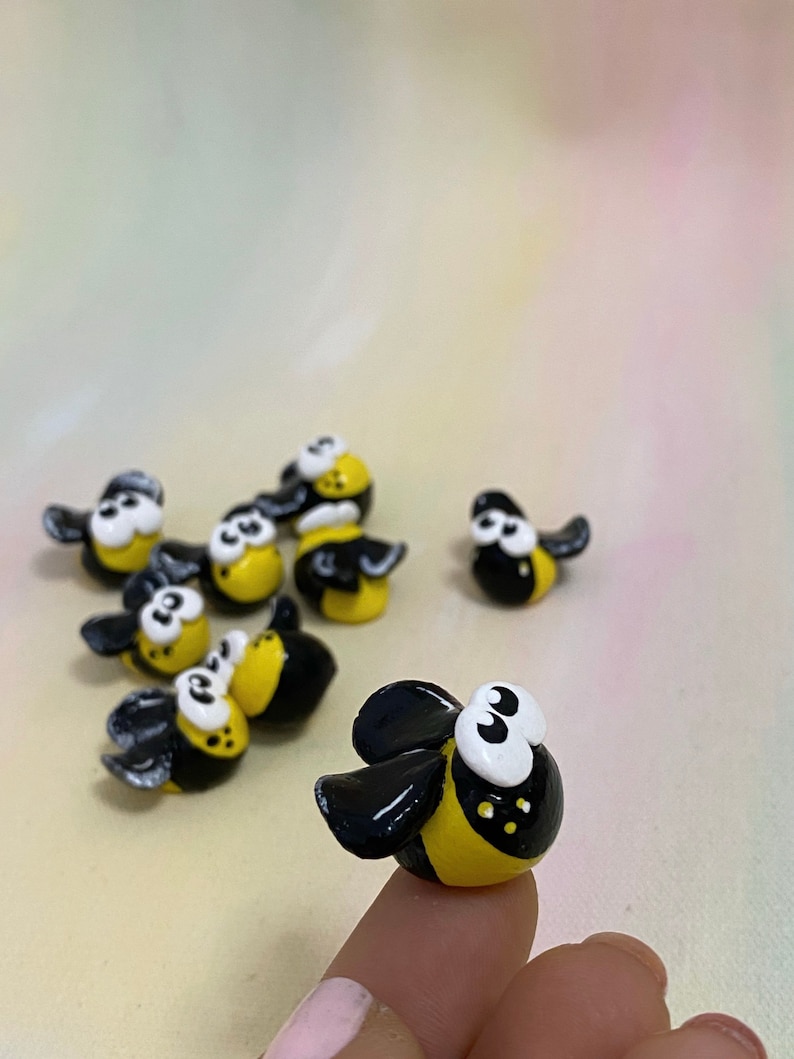 Bee Miniature, Honeybee Figurine Set of 6 or 9 - Etsy
