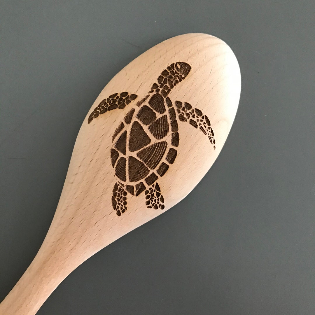Personalize Me Sea Turtle Engraved on Wooden Spoon - Etsy