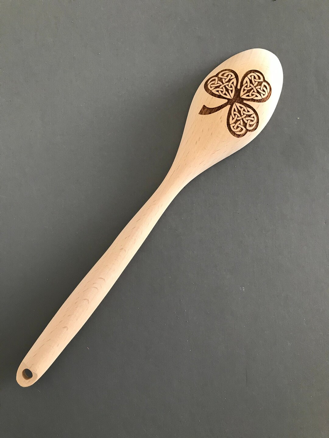 Shamrock Clover Engraved on Wooden Spoon - Etsy