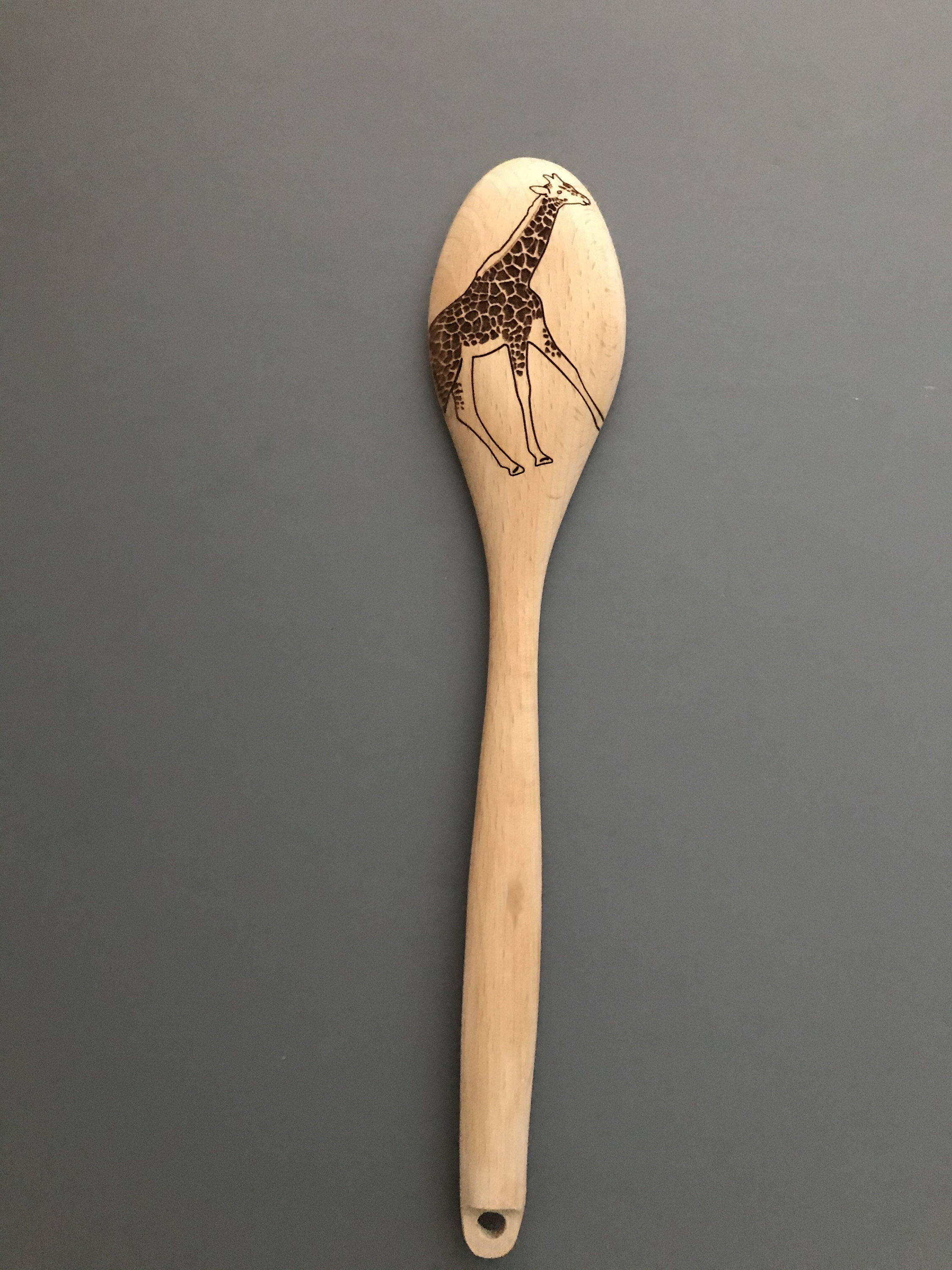 Personalize Me Giraffe Engraved on Wooden Spoon With Optional | Etsy