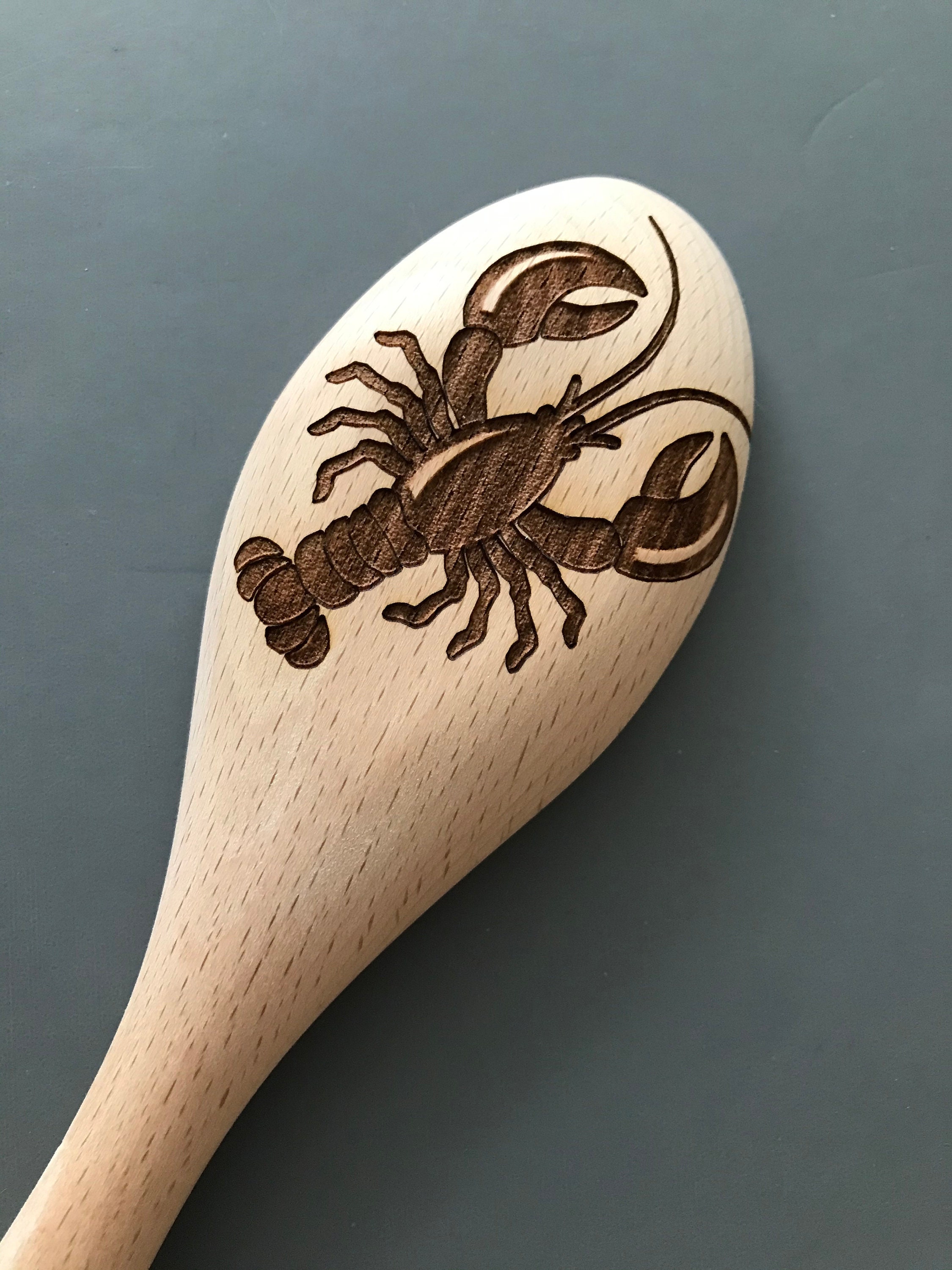 Personalize Me Lobster Engraved on Wooden Spoon with Optional | Etsy