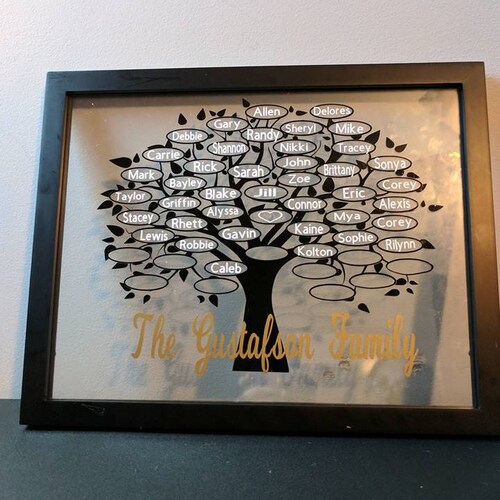 Engraved Family Tree on Solid Wood - Etsy