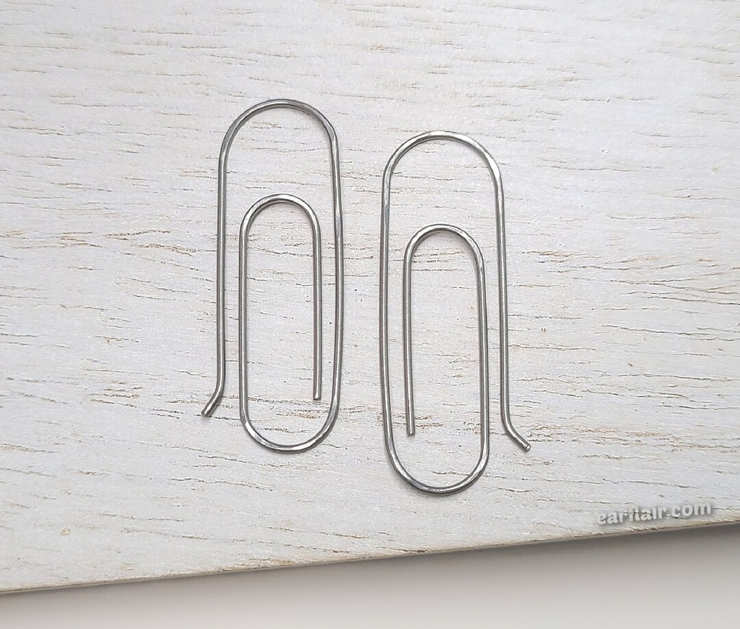 Paperclip Earrings Titanium Wire Earrings Non Tarnish Hypoallergenic ...