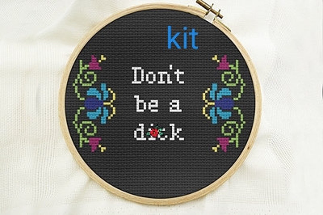 Subversive Stitch Kit, Cross Stitch Kit Beginner, Fun Modern Stitch Kit ...