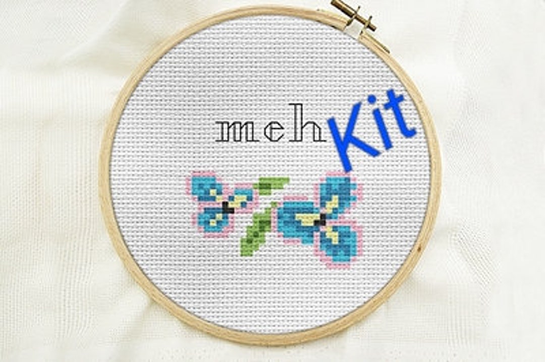 Cross Stitch Kit Beginner, Easy Diy Counted Cross Stitch Kit, Meh - Etsy