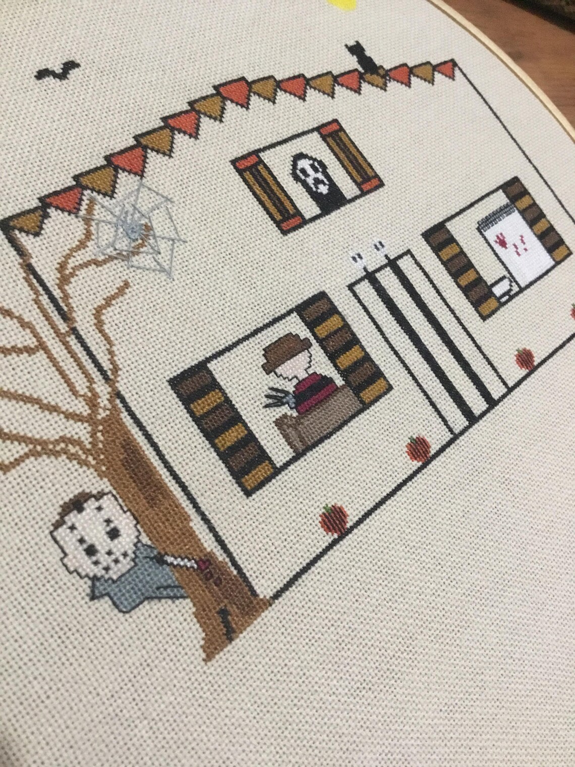 Cross Stitch Pattern Halloween Horror, Beginner Modern Cross Stitch ...