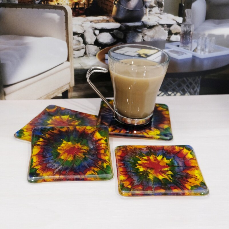 Fused Glass Coasters - Etsy