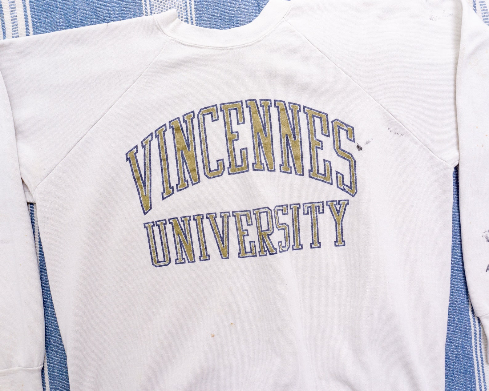 80s Vintage Vincennes University Sweatshirt Paint Splatter Sweatshirt ...