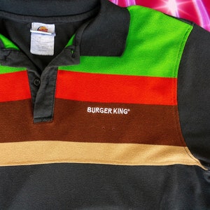 2000s Vintage Burger King Uniform Polo Shirt Color Block Style ...