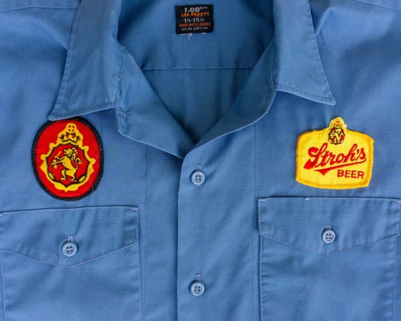 1960s Vintage Stroh's Beer Work Shirt Chain Stitched … - Gem