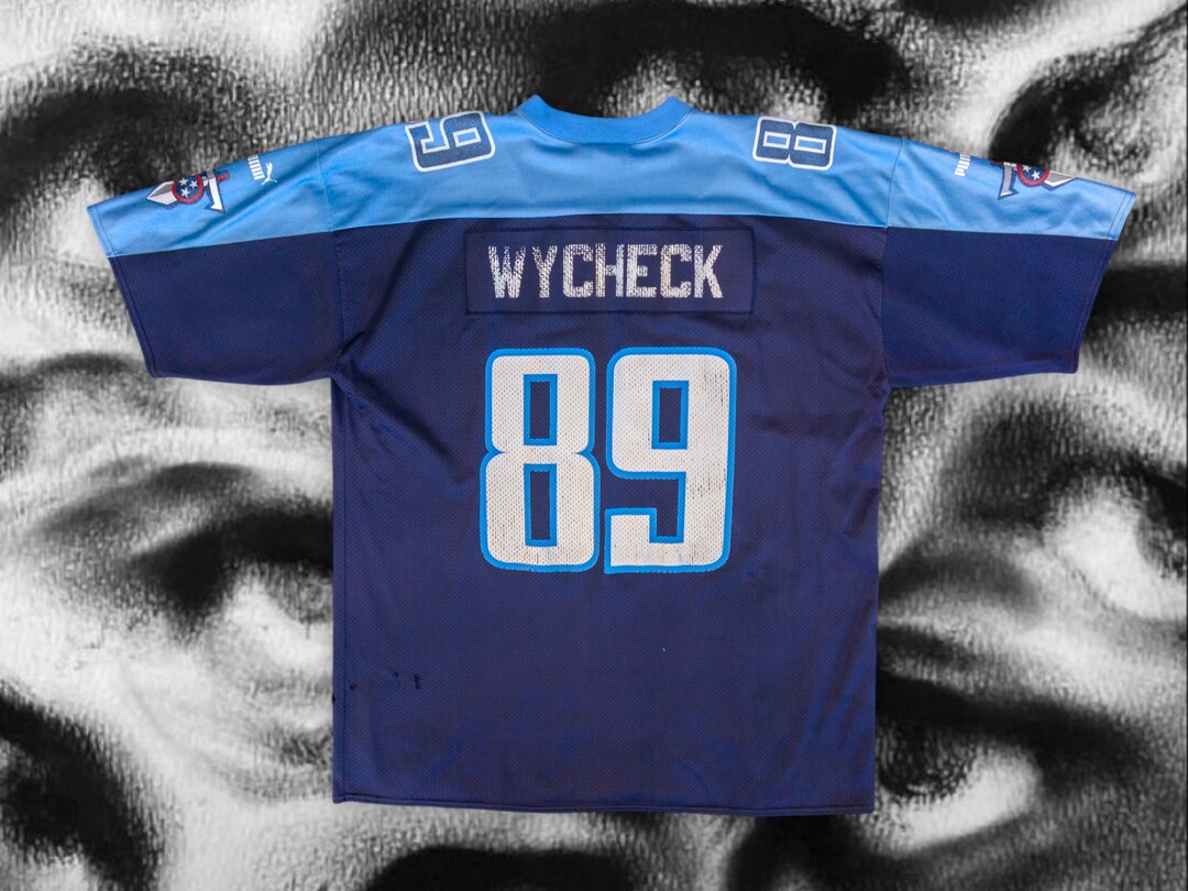 Vintage Frank Wycheck Tennessee Titans Jersey #89 Navy Blue NFL Puma ...