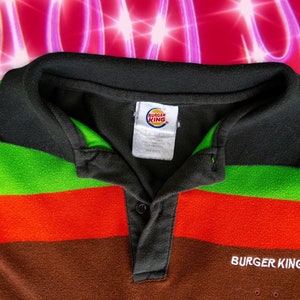 2000s Vintage Burger King Uniform Polo Shirt Color Block Style ...