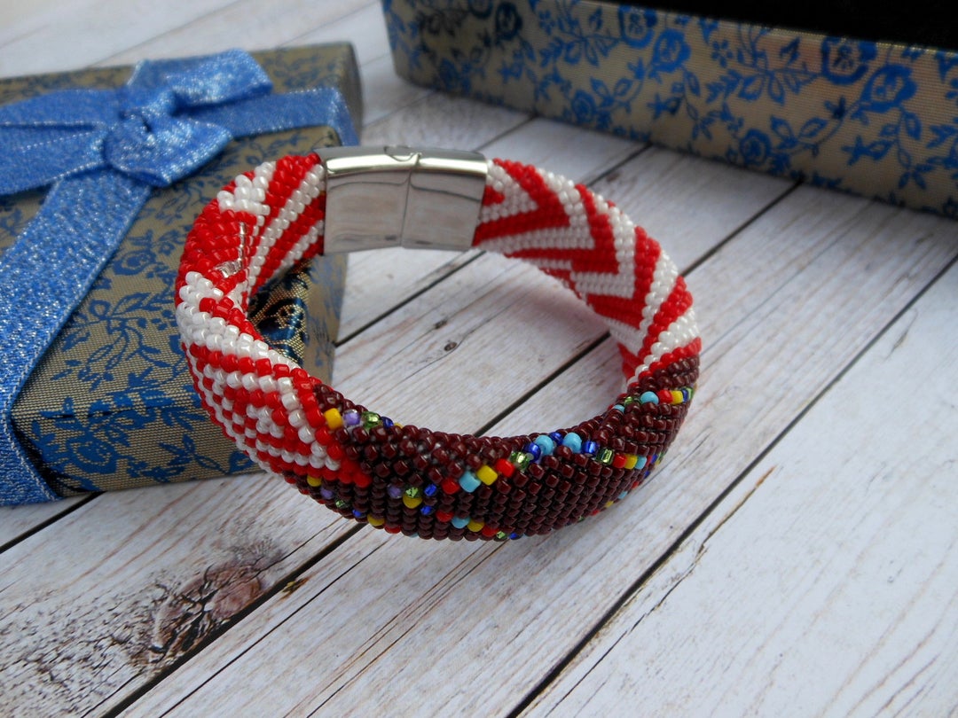 Idde De Shango OYA Bracelet Orisha Oya Beads Orisha Oya Colors Beaded ...