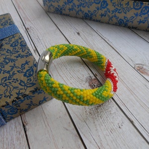 Idde De Orula Con Detalles De Shango Bracelet Shango Jewelry Beaded ...