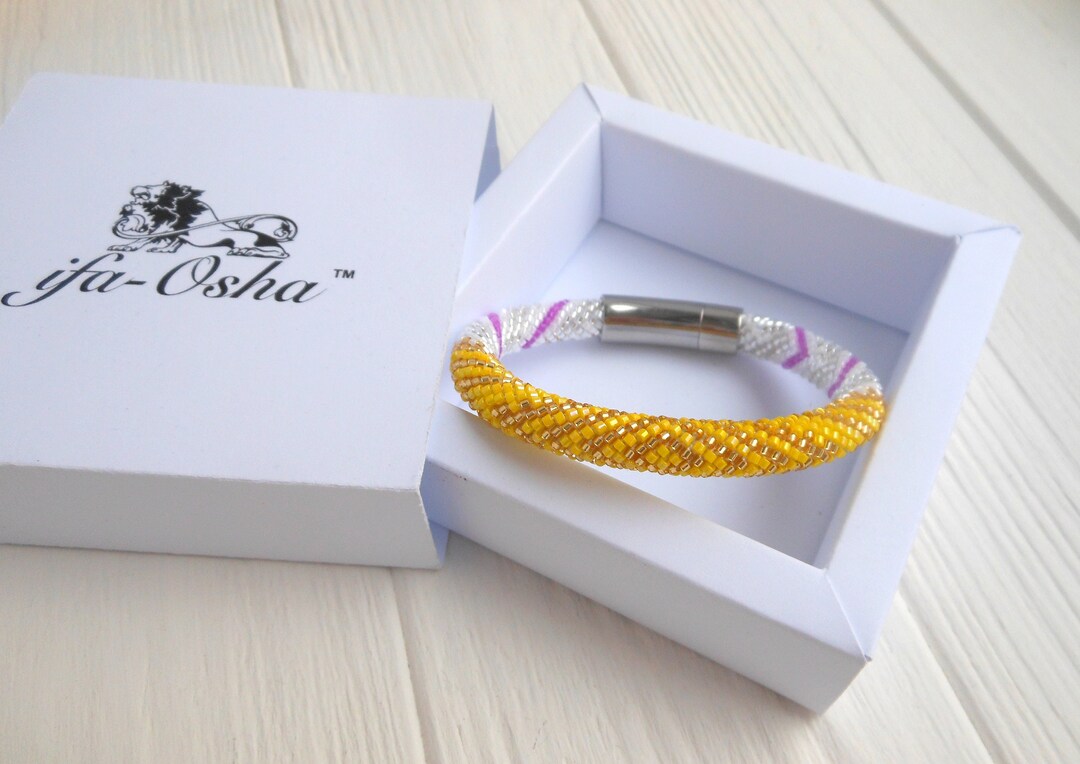 Beaded Bracelet - Idde De Orula Con Detalles De Oshun Obatala Obamoro ...