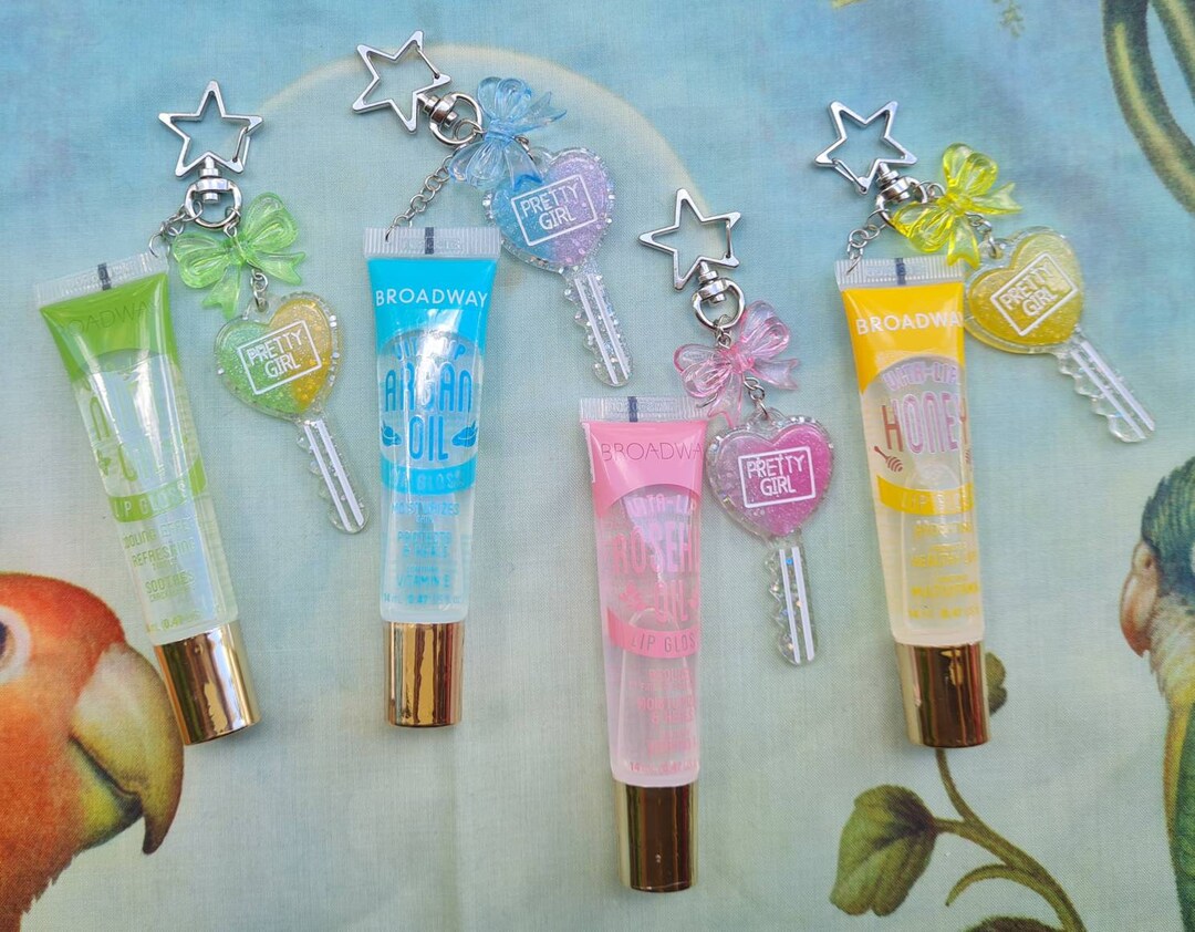 Pretty Girl Lipgloss Keychain Set - Etsy