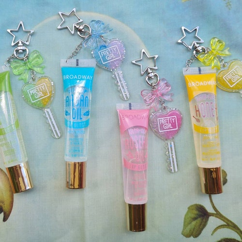 Pretty Girl Lipgloss Keychain Set - Etsy