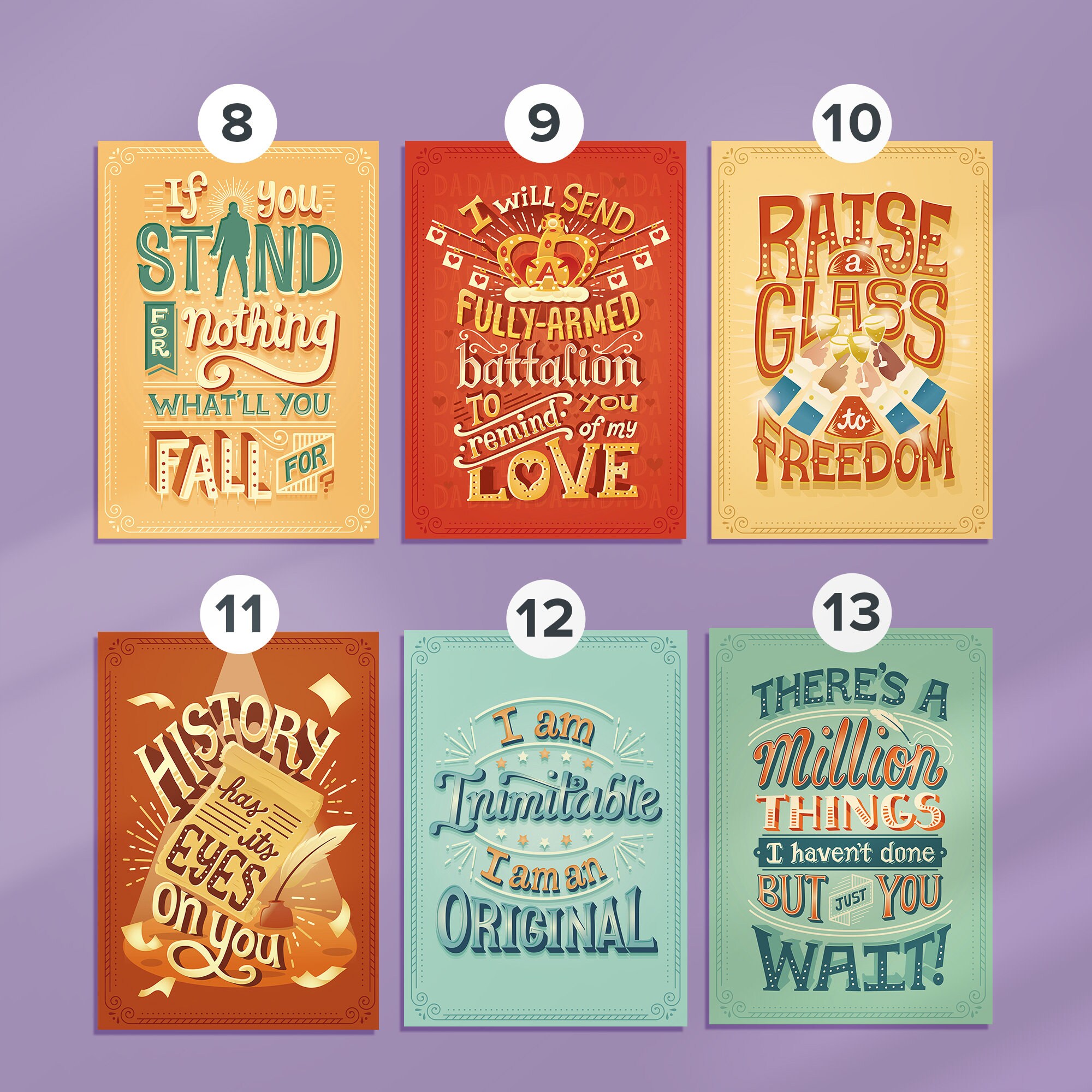 Hamilton Mini Print Set | Etsy