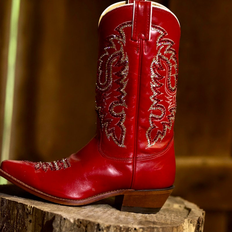 Shiny Red Boots - Etsy