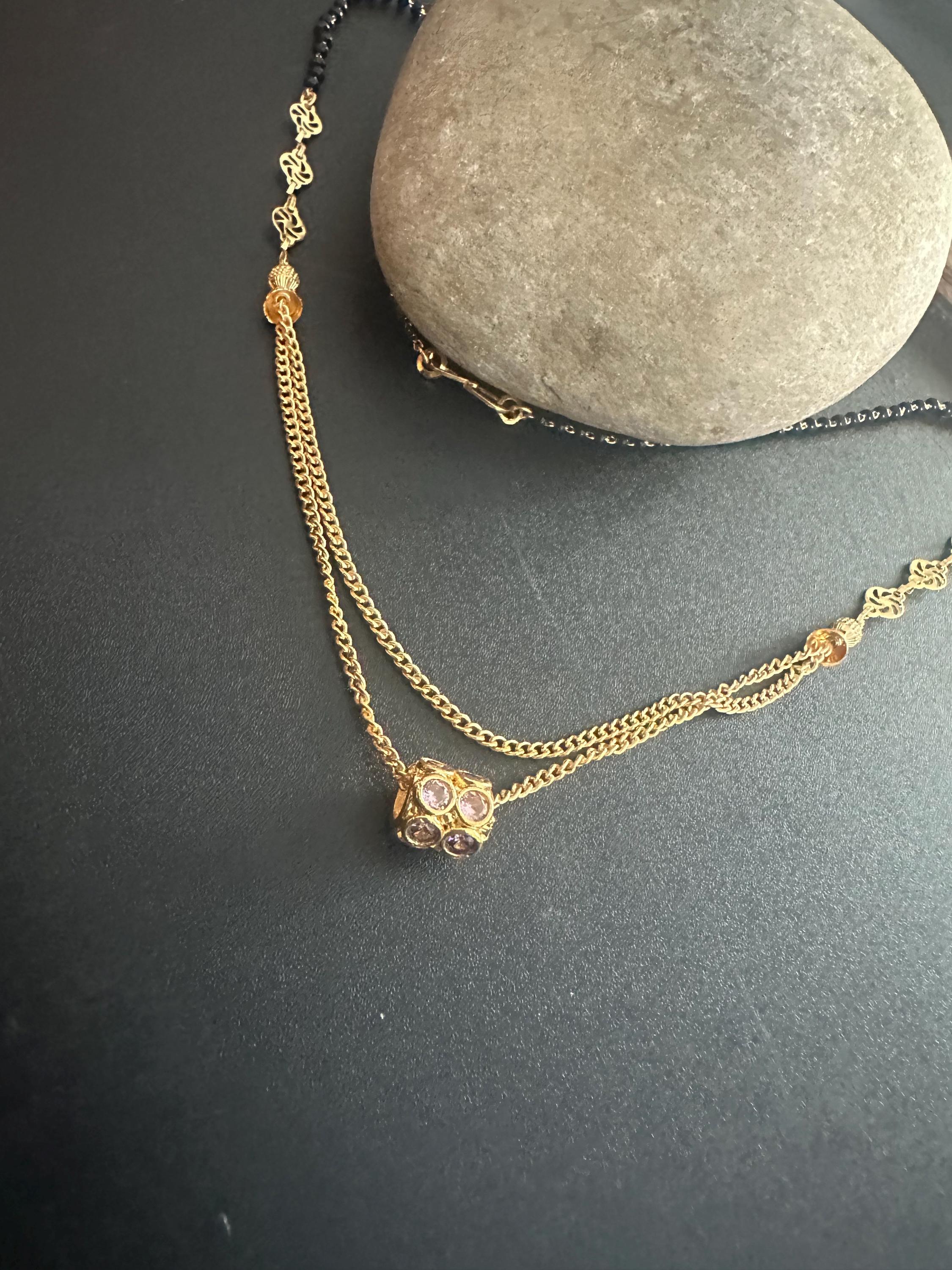 Black Bead Necklace, Ethnic Indian Nuptial Chain, Indian Mangalsutra ...