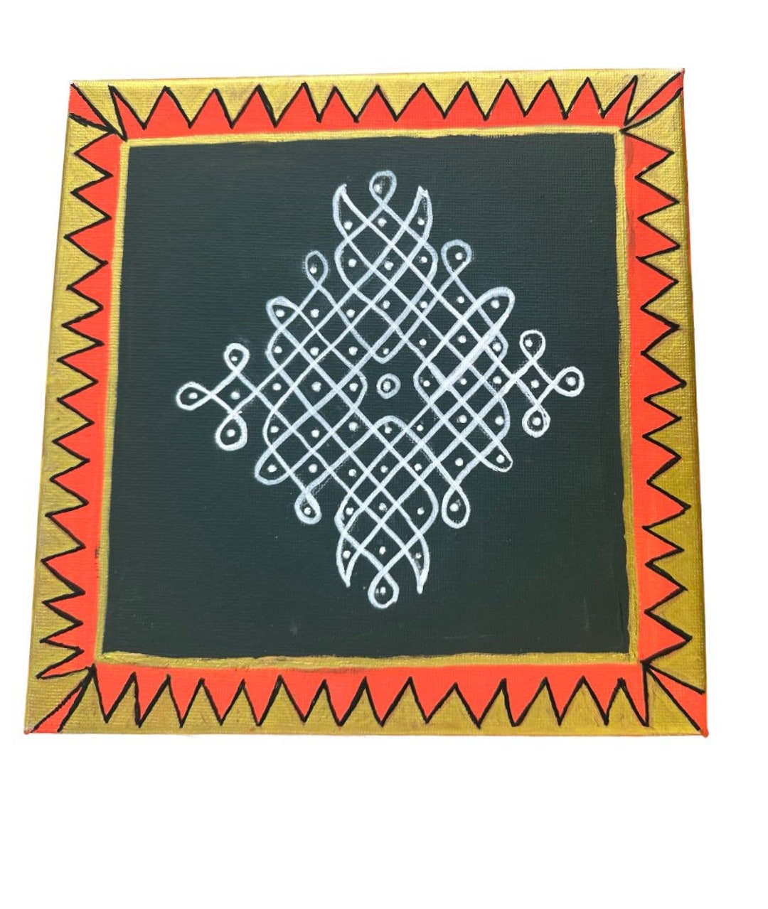 Indian Ethnic Handmade Wall Art , an Authentic Indian Art With Kolam ...