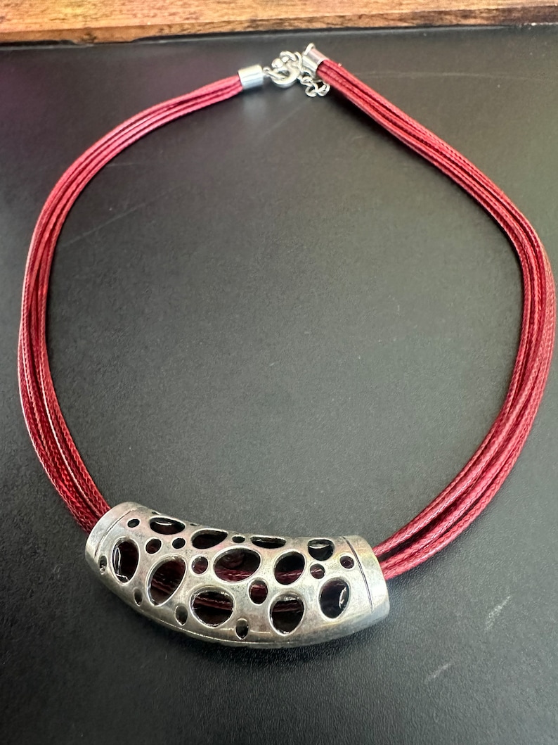 Red Boho Cord Chocker Necklace, Indian Thread Necklace,red Thread ...