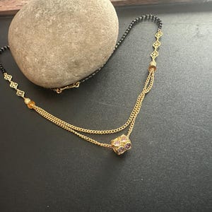 Black Bead Necklace, Ethnic Indian Nuptial Chain, Indian Mangalsutra ...