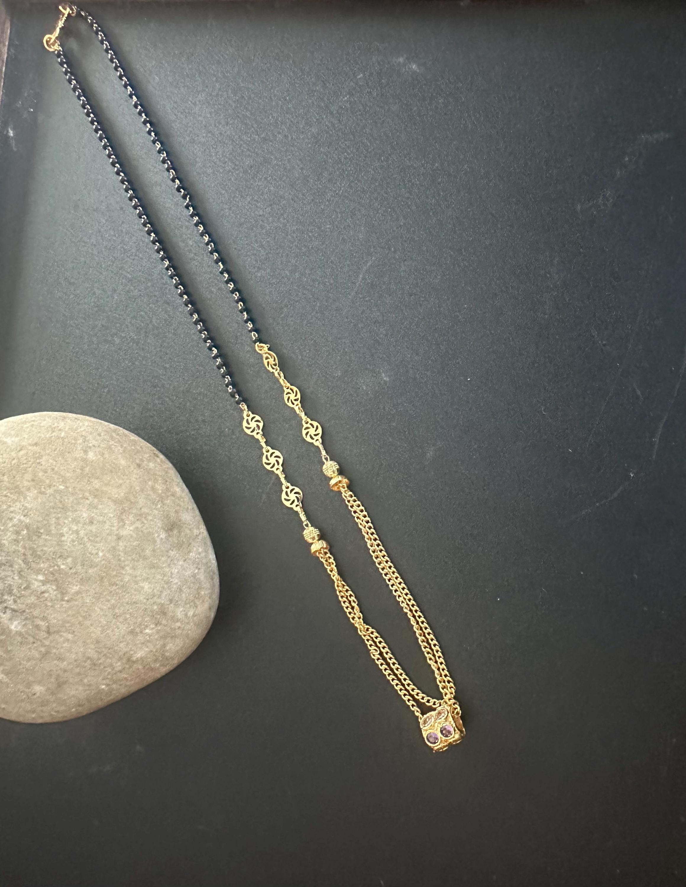 Black Bead Necklace, Ethnic Indian Nuptial Chain, Indian Mangalsutra ...