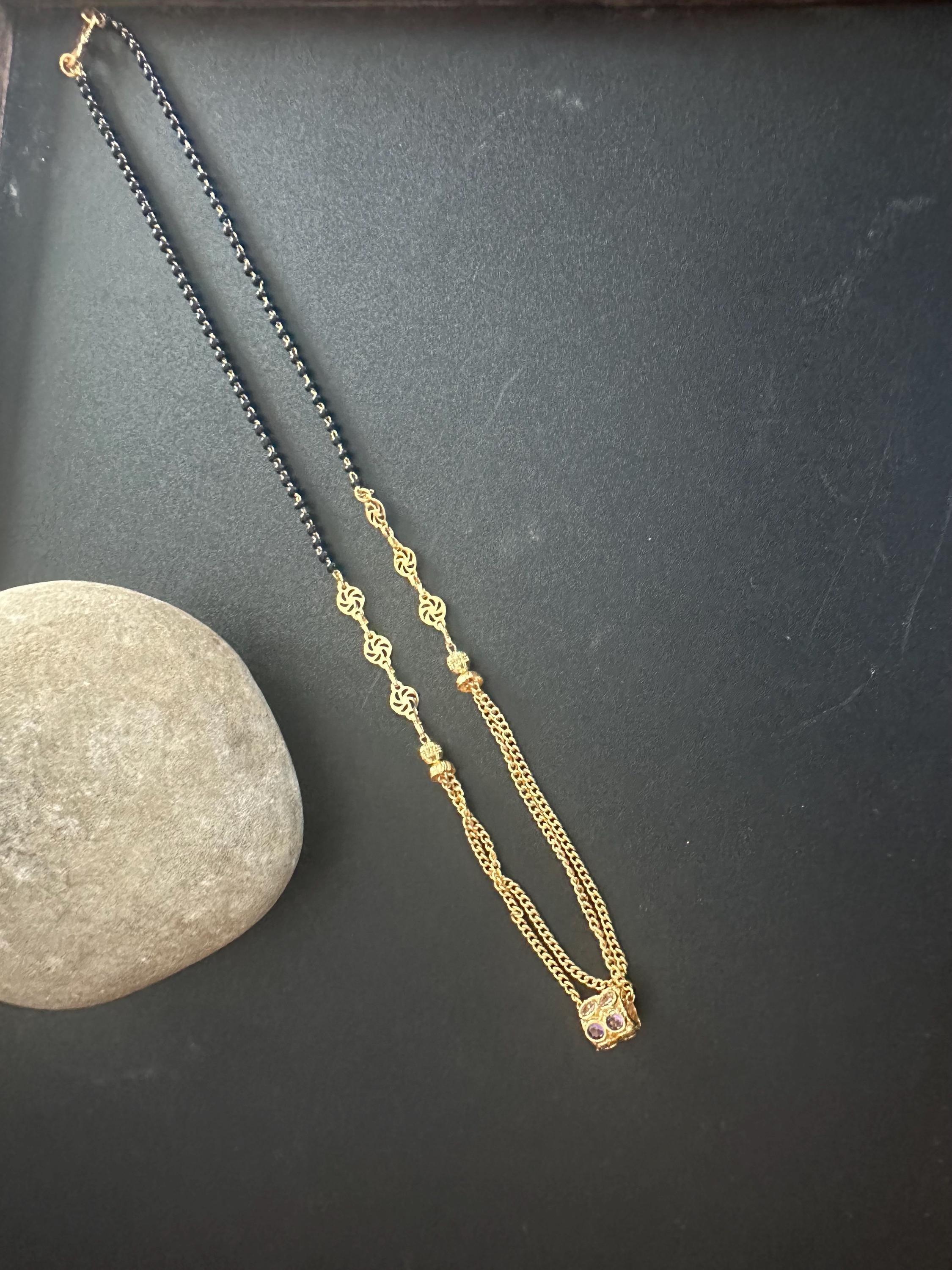 Black Bead Necklace, Ethnic Indian Nuptial Chain, Indian Mangalsutra ...