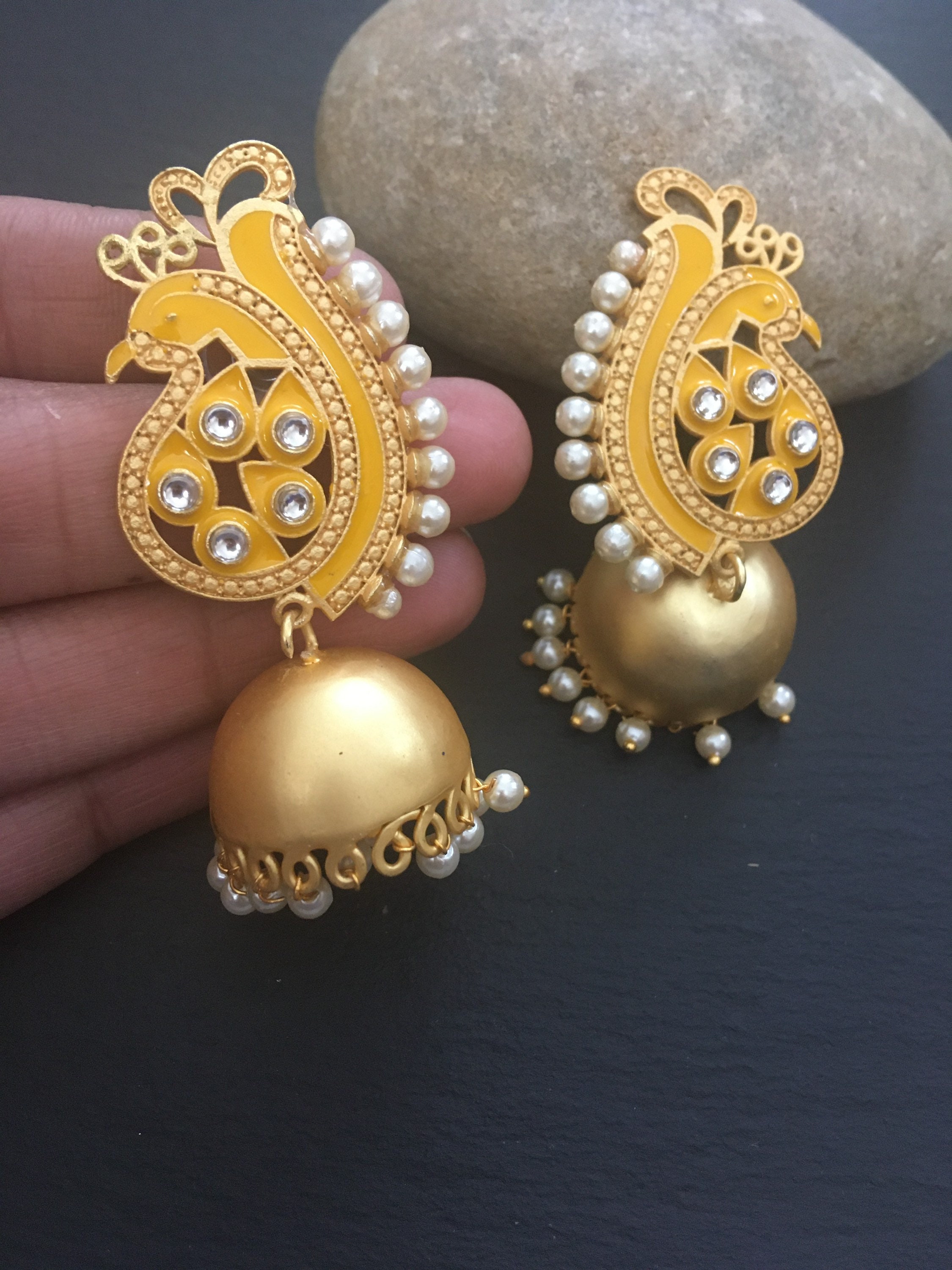 Matte Finish Jhumka Etsy